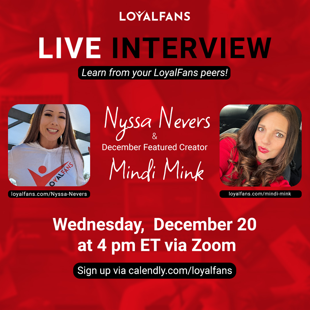 Mindi Mink: LoyalFans’ Featured Creator for December 2023 💋 – LoyalFans